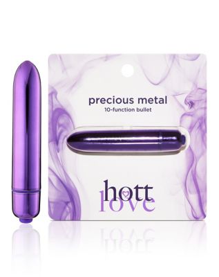Purple Precious Metal 10-Function Waterproof Bullet Vibrator 3.5 Inch - Hott Love - Spencer's