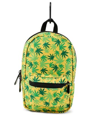 Yellow Weed Leaf Mini Backpack Keychain - Spencer's