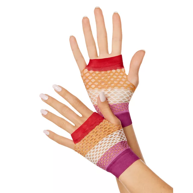 Lesbian Pride Mesh Fingerless Gloves - Spencer's