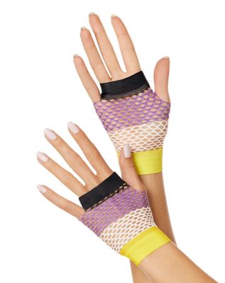 Non-Binary Pride Mesh Fingerless Gloves - Spencer's