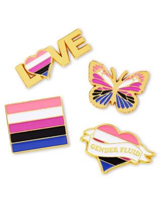 Multi-Pack Genderfluid Pride Pins - 4 Pack - Spencer's