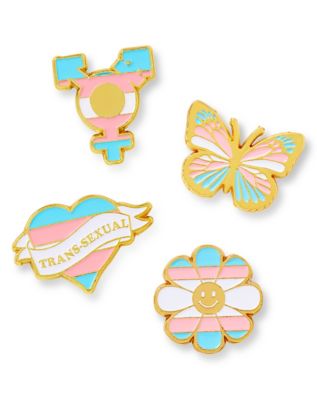 Multi-Pack Trans Pride Flower Pins - 4 Pack - Spencer's