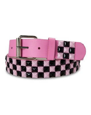 Black and Pink Studded Belt - Spencer's