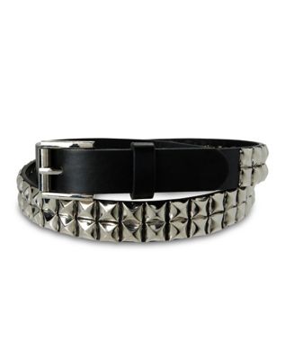 Black 2 Row Studded Belt - Spencer's