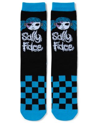 Sally Face Checkered Crew Socks - - Spencer's