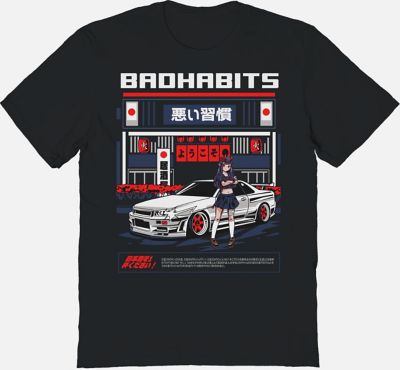 White Race Car T Shirt - Bad Habits - Spencer's