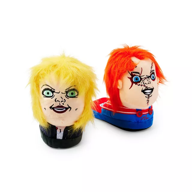 Chucky and Tiffany Plush Slippers - Chucky - Spencer's