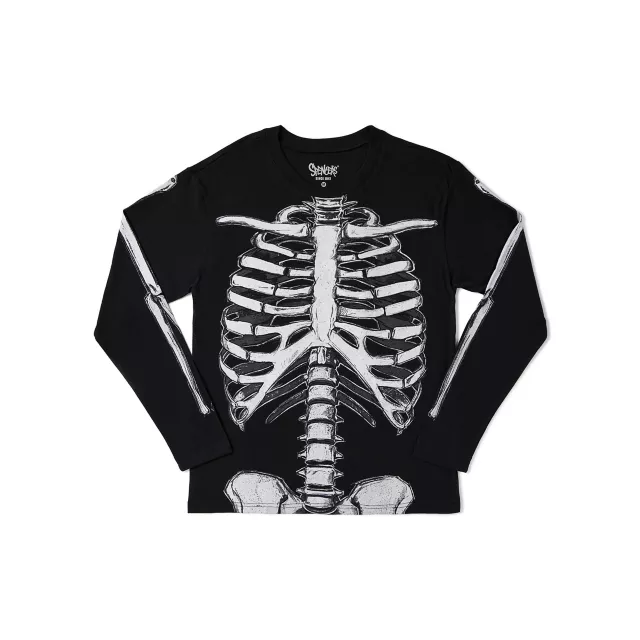 Skeleton Long Sleeve T Shirt - Spencer's