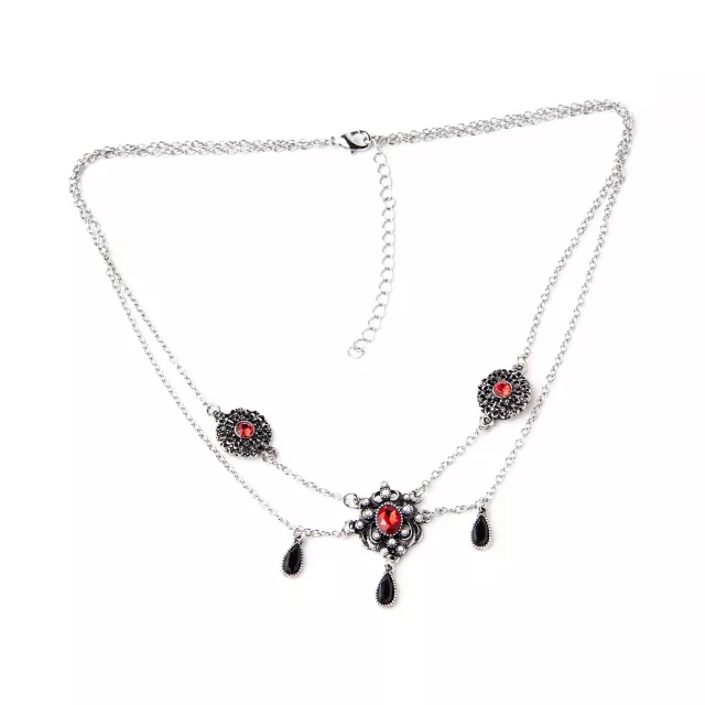 Victorian Gem 2 Row Chain Necklace - Spencer's