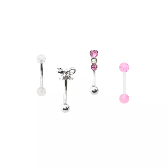 Multi-Pack Bow Curved Barbells 4 Pack - 16 Gauge - Spencer's