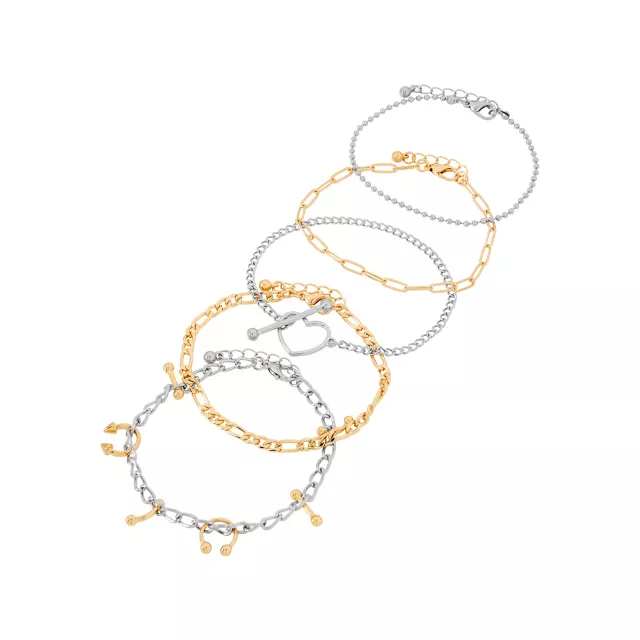 Multi-Pack Kayla Malecc Chain Bracelets - 5 Pack - Spencer's