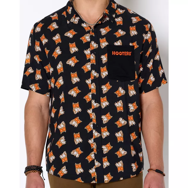 Hooters Owl Print Button Up Shirt - Spencer's