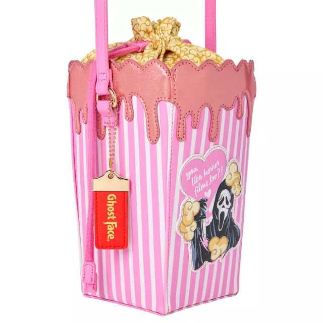 Ghost Face Pink Popcorn Bucket Crossbody Bag - Spencer's