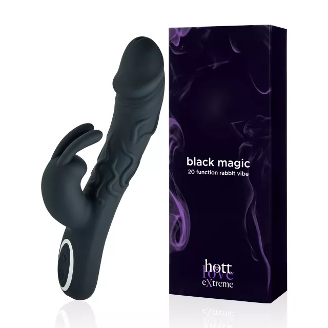 Hott Love Extreme Black Magic 20-Function Rabbit Vibrator - Spencer's