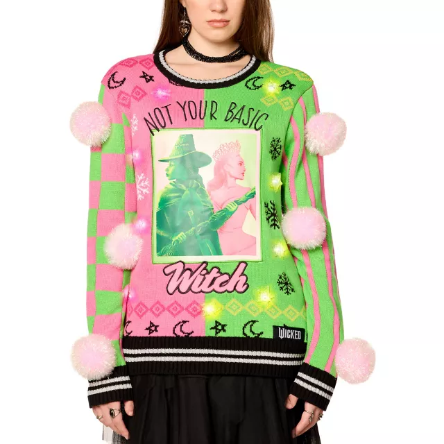 Light-Up Not Your Basic Witch Sweater - Wicked - Spencer's