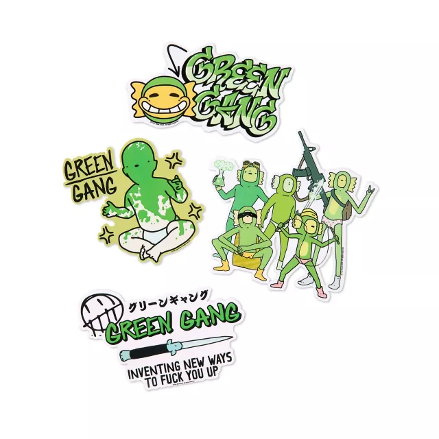 The Boys Green Gang Sticker Set 1 - 4 Pack - Spencer's