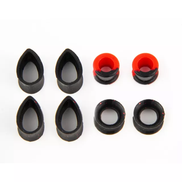 Multi-Pack Black and Red Teardrop Silicone Tunnels - 4 Pair - Spencer's