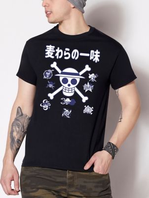 Straw Hat Skull and Crossbones T Shirt - One Piece - Spencer's
