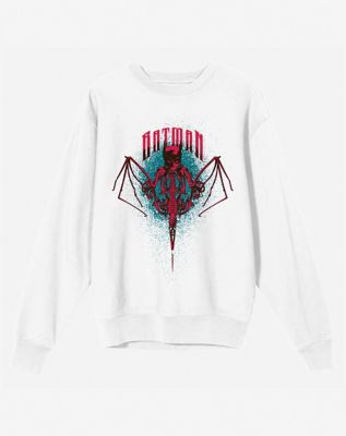 White Batman Mask Crewneck Sweatshirt - Spencer's
