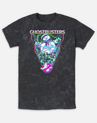 Stay Puft Marshmallow Man Acid Wash T Shirt - Ghost Busters - Spencer's
